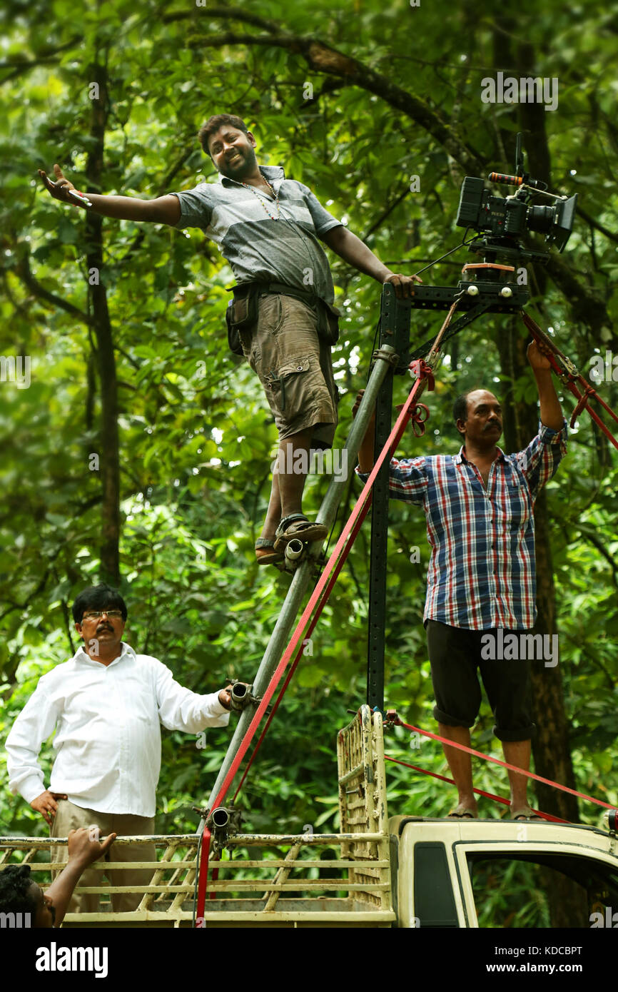 Professional video shooting of the film, Cinematographer making top ...