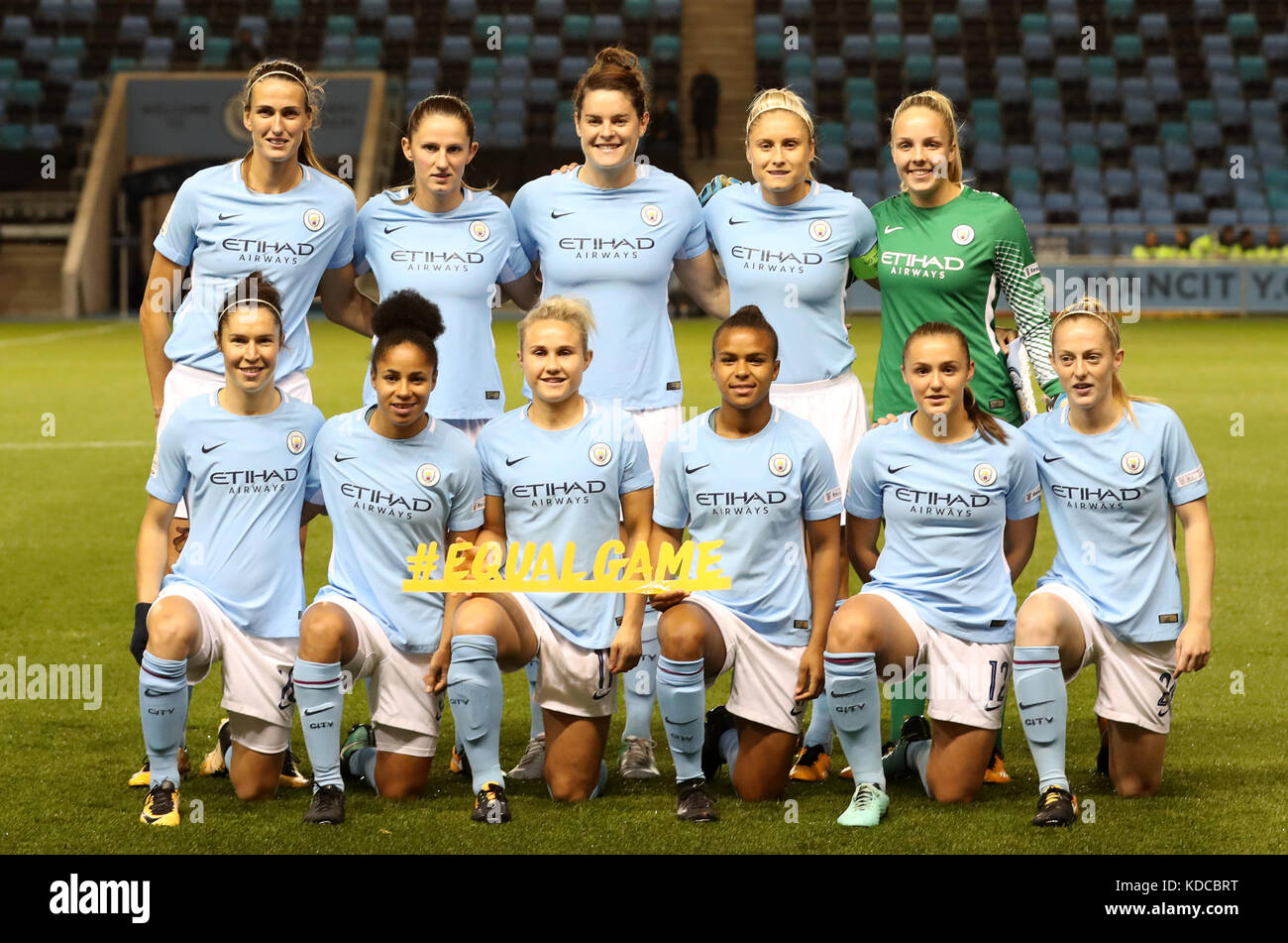 Manchester City pose for a photo prior to the UEFA Women's Champions ...