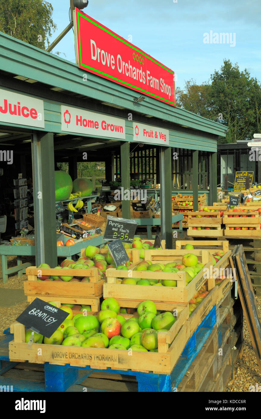 Drove Orchards Farm Shop, Holme, Norfolk, England UK, apples, fruit ...
