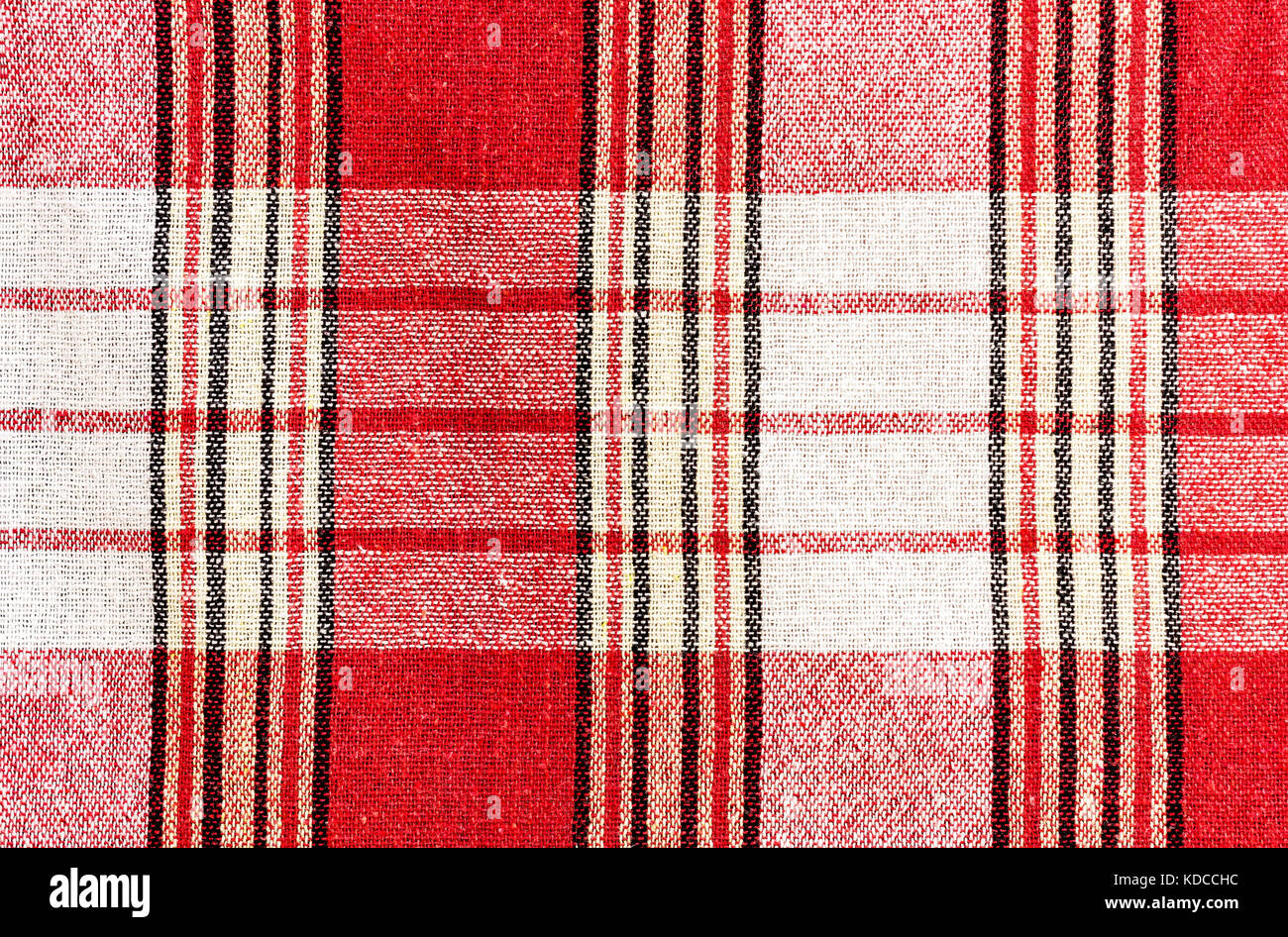 On the red fabric, vertical and horizontal strips of different widths ...