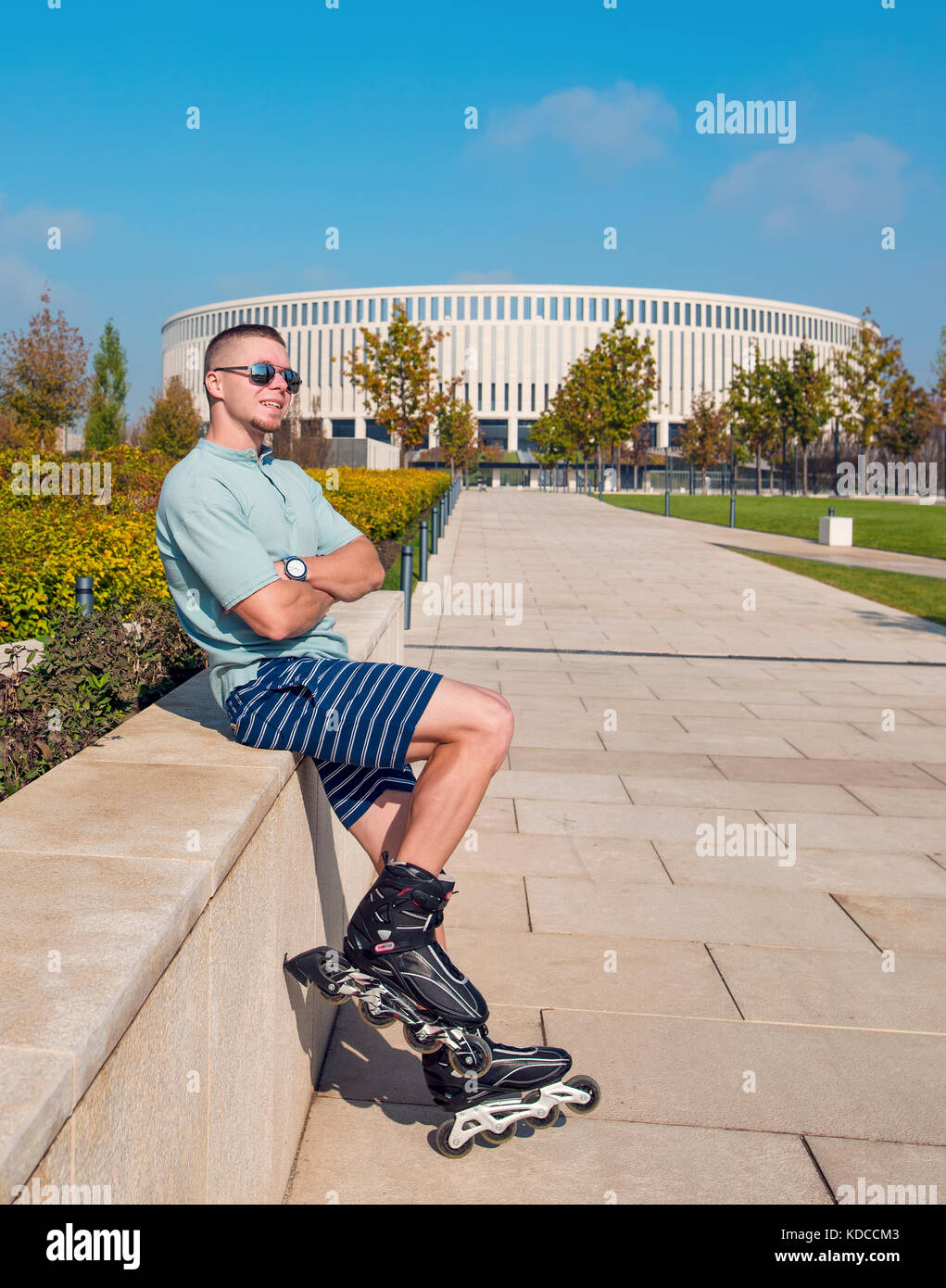 Young man rollerblading hi-res stock photography and images - Alamy