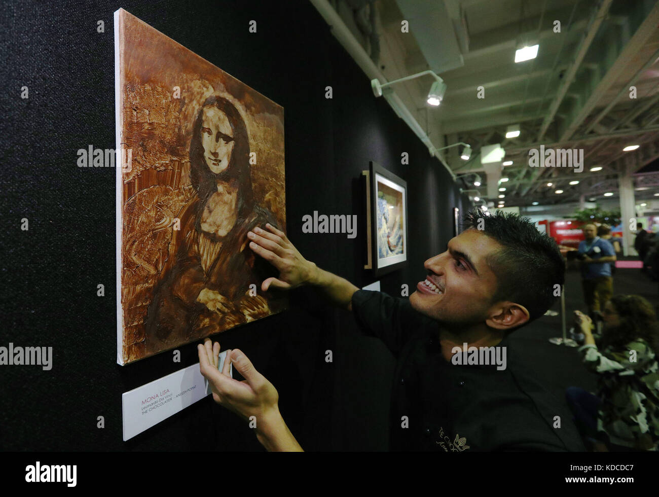 Chocolatier Aneesh Popat adjusts his chocolate version of Da Vinci's ...