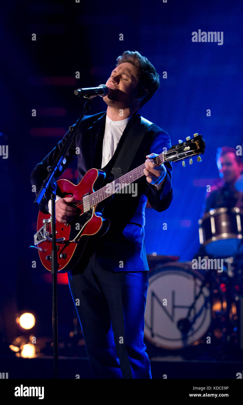 Niall Horan performing during filming of the Graham Norton Show at the ...