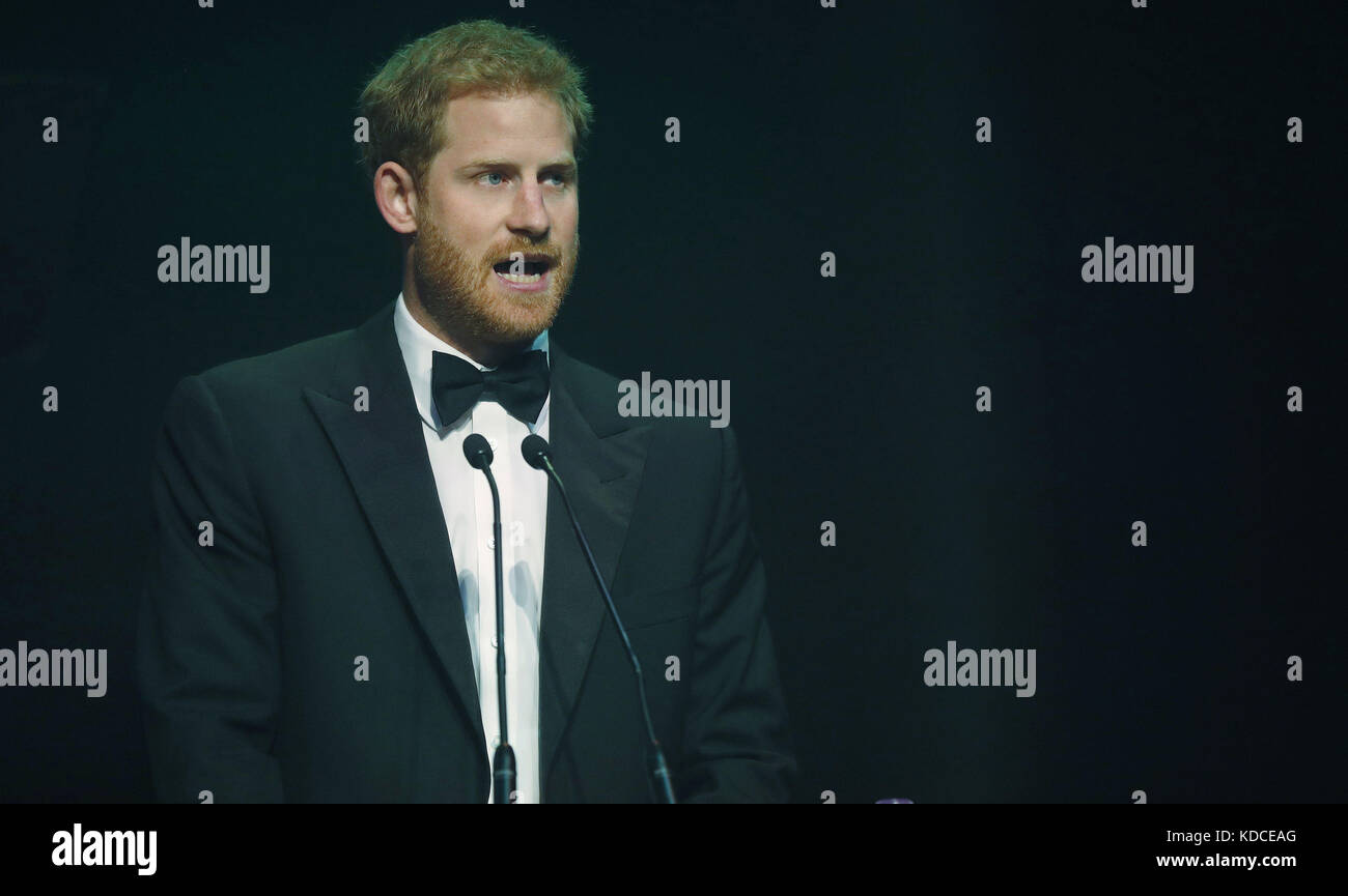 Prince Harry speaks after receiving a posthumous Legacy award on behalf ...