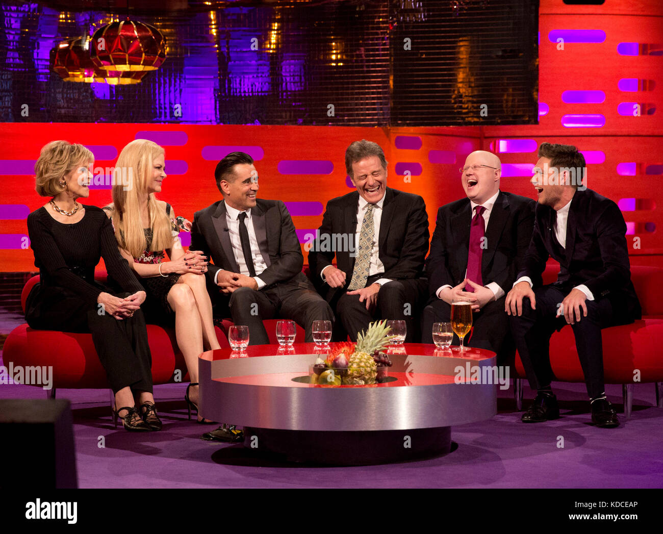 (left to right) Jane Fonda, Nicole Kidman, Colin Farrell, Bryan ...