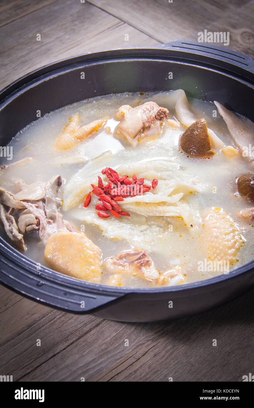 chinese supreme chicken or seafood broth Stock Photo - Alamy