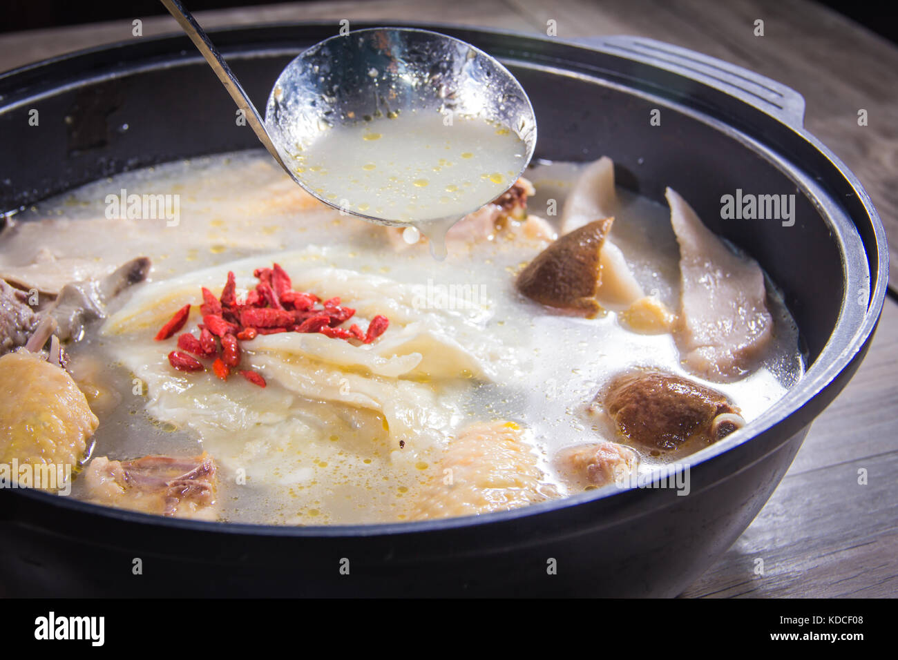 chinese supreme chicken or seafood broth Stock Photo - Alamy