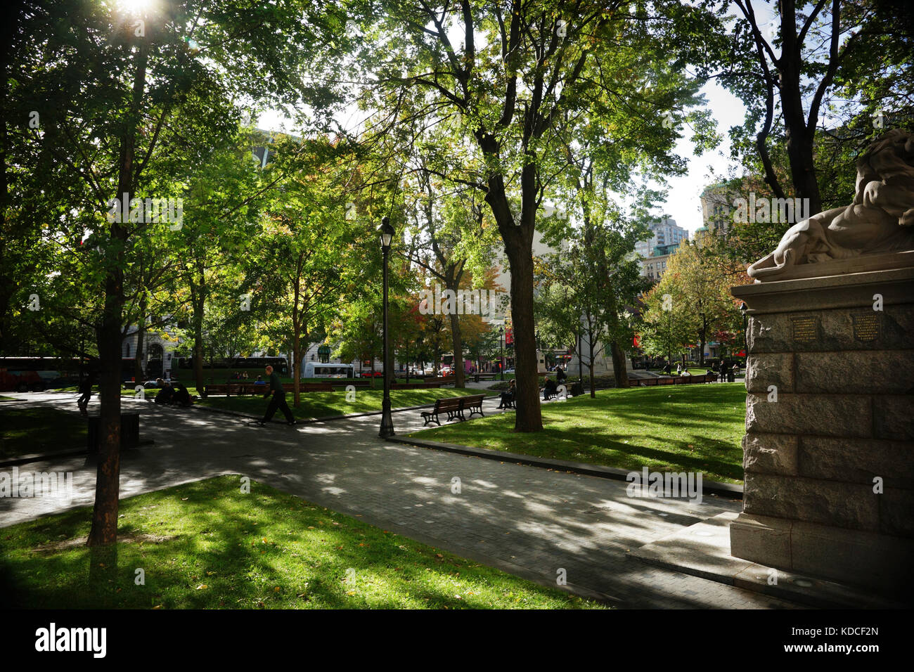 Montreal,Canada 2 October,2016. View of Dorchester Square in Montreal's ...