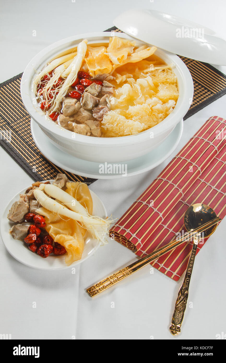 chinese supreme chicken or seafood broth Stock Photo - Alamy