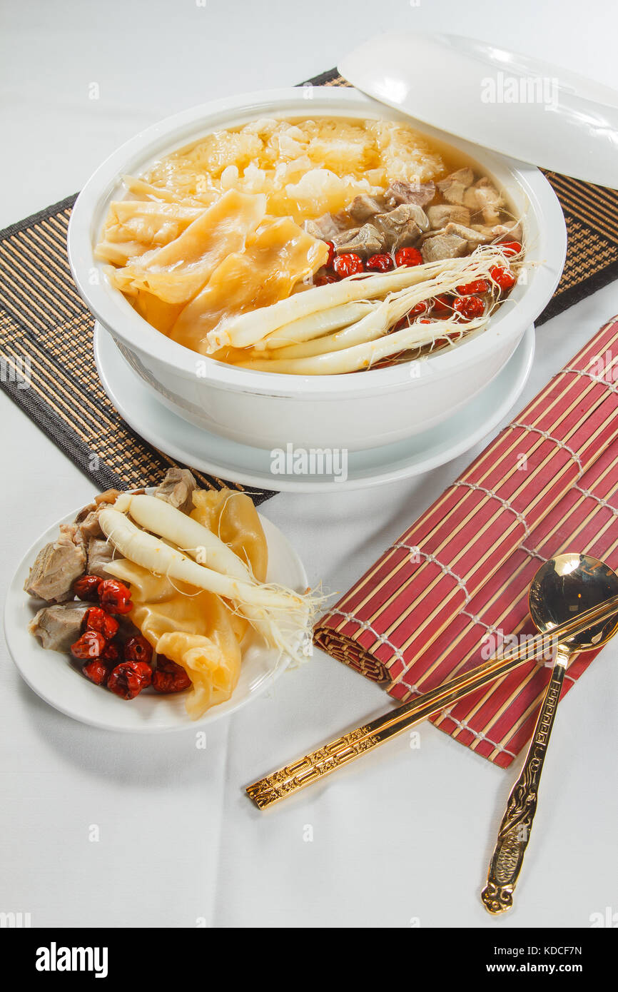 chinese supreme chicken or seafood broth Stock Photo - Alamy