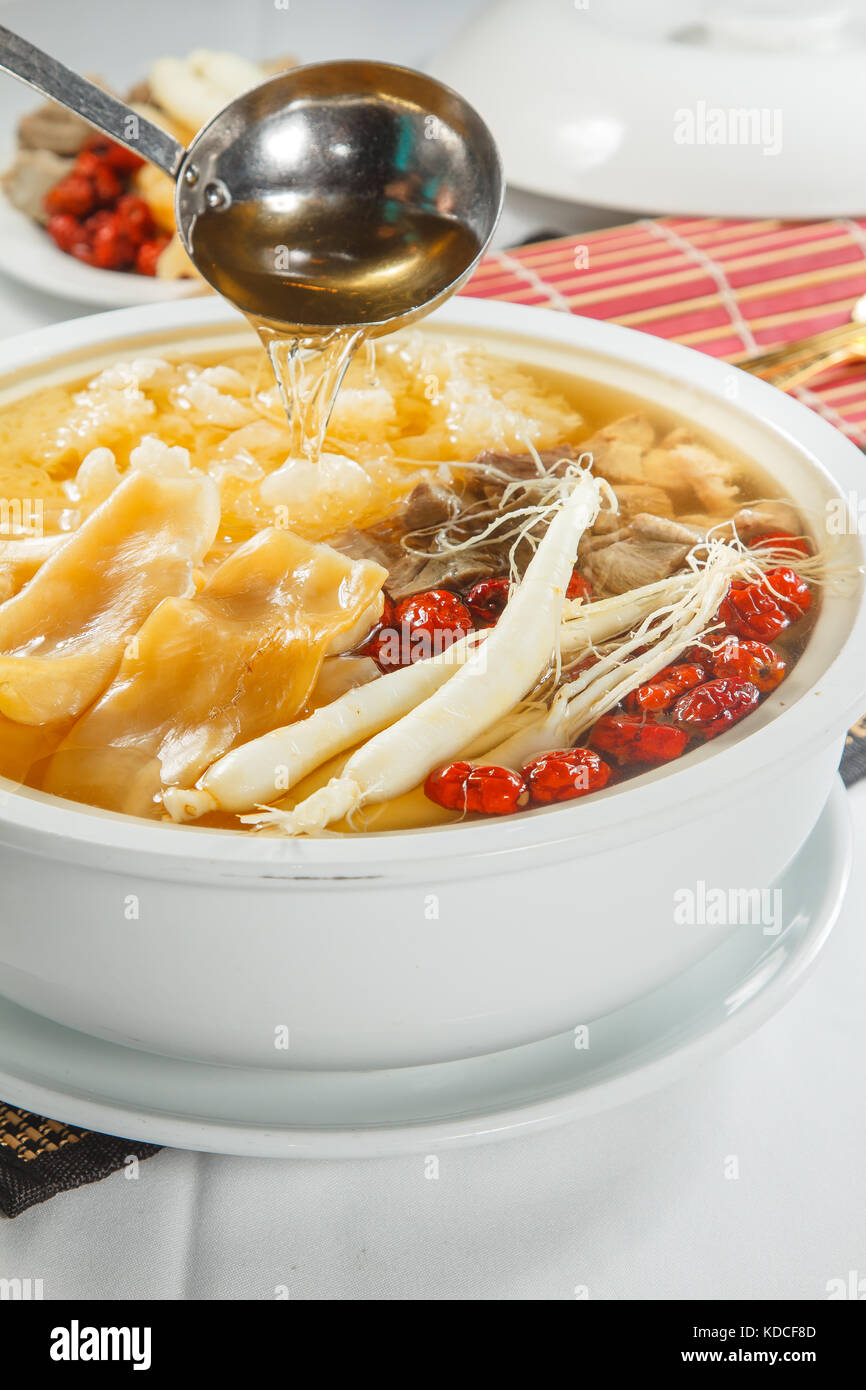 chinese supreme chicken or seafood broth Stock Photo - Alamy