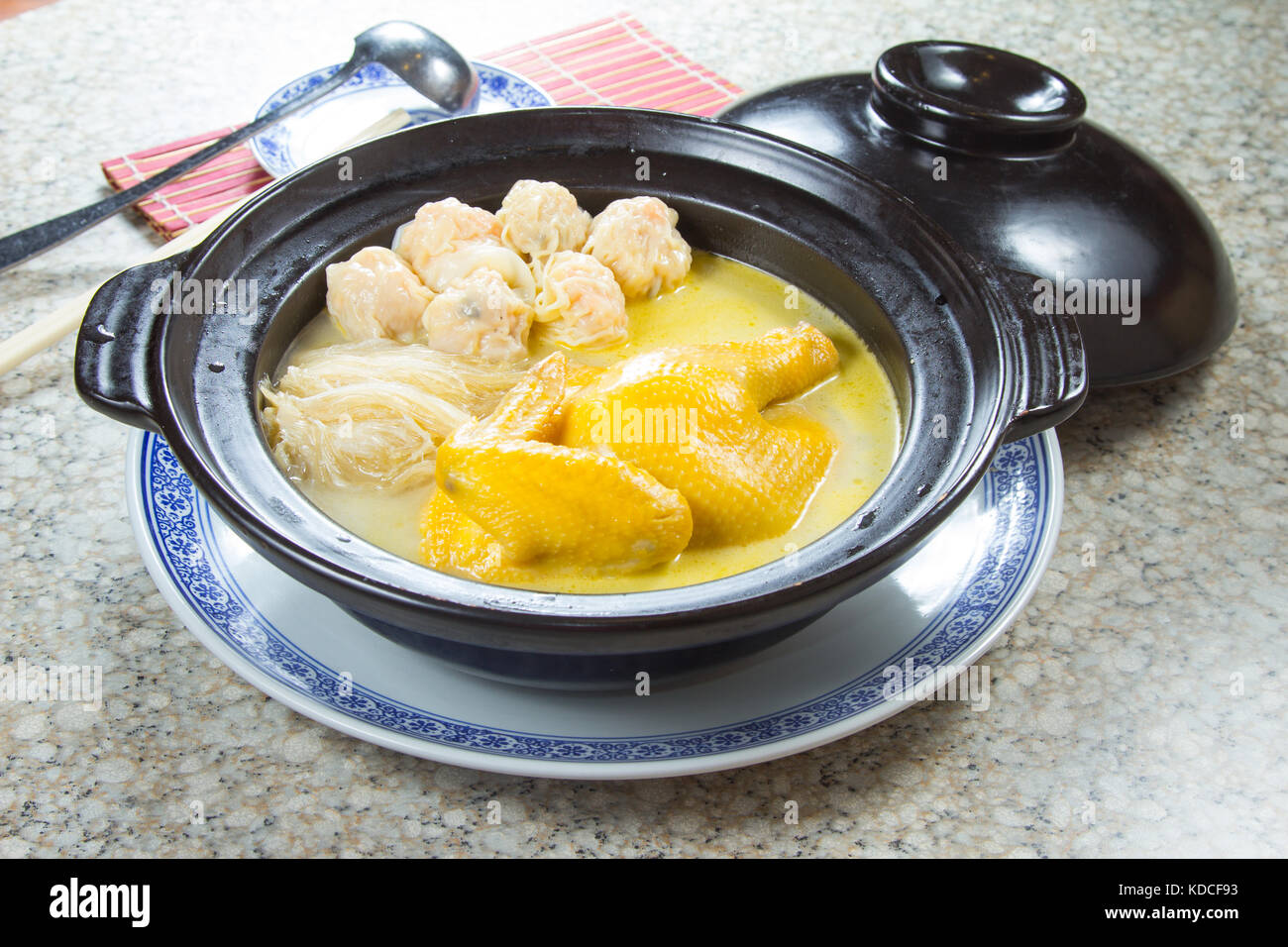 chinese supreme chicken or seafood broth Stock Photo - Alamy