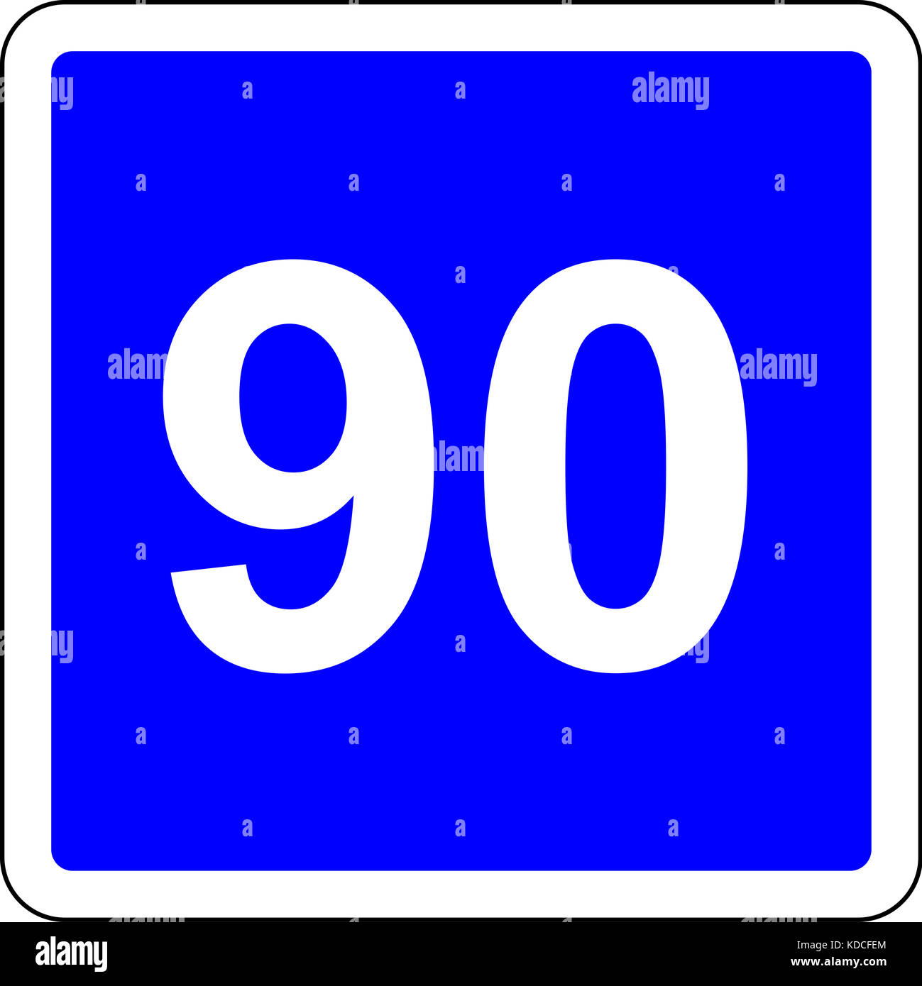 Road sign with suggested speed of 90 km/h Stock Photo - Alamy