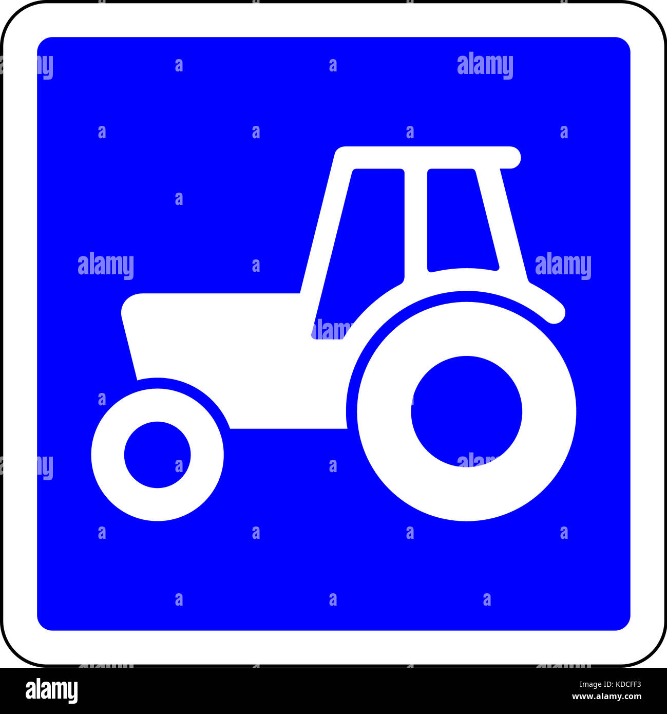 Tractor allowed blue road sign Stock Photo - Alamy