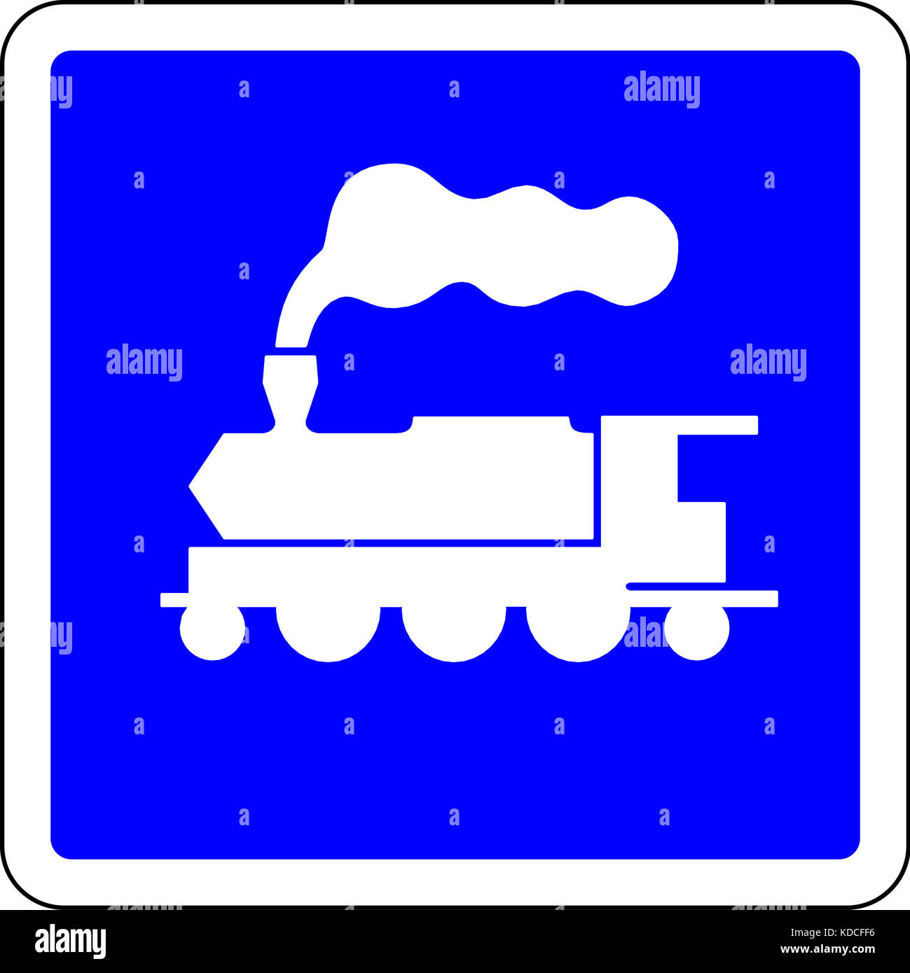 Train allowed blue road sign Stock Photo - Alamy