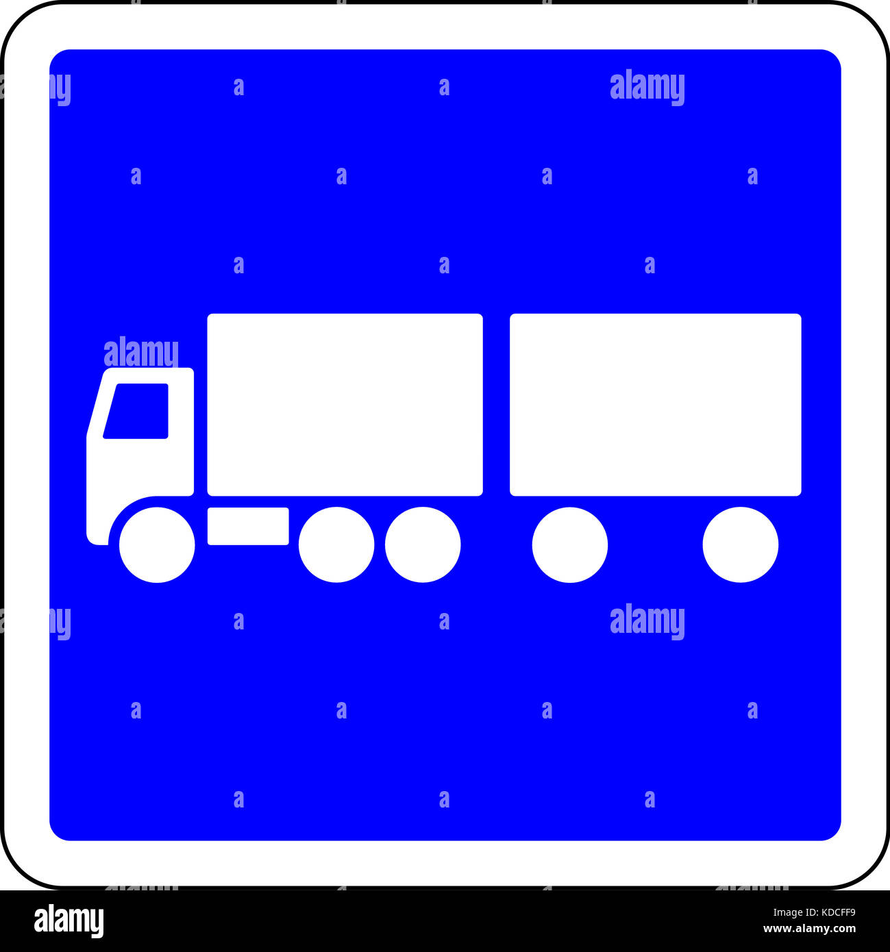 Truck allowed blue road sign Stock Photo - Alamy