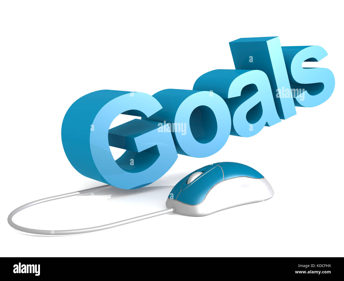 Goals word with blue mouse, 3D rendering Stock Photo - Alamy