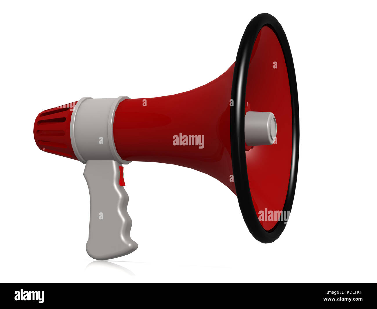 Red megaphone isolated on white, 3D rendering Stock Photo - Alamy