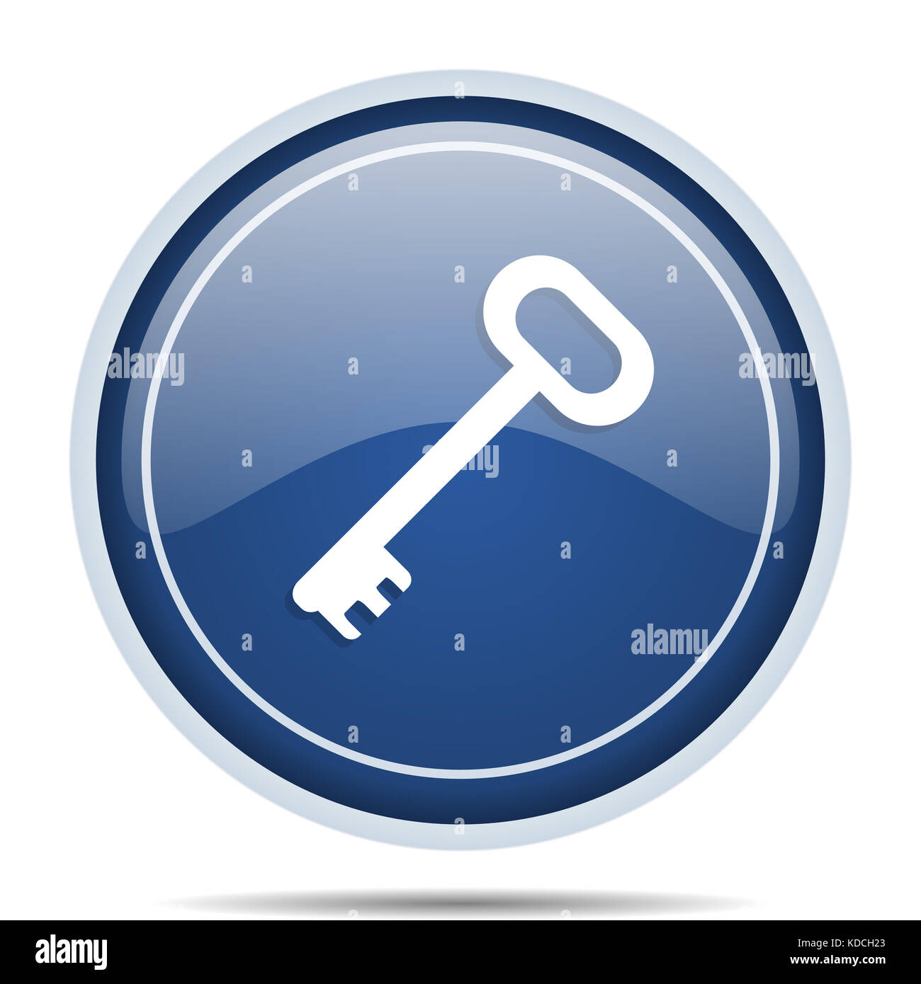 Key blue round web icon. Circle isolated internet button for webdesign ...