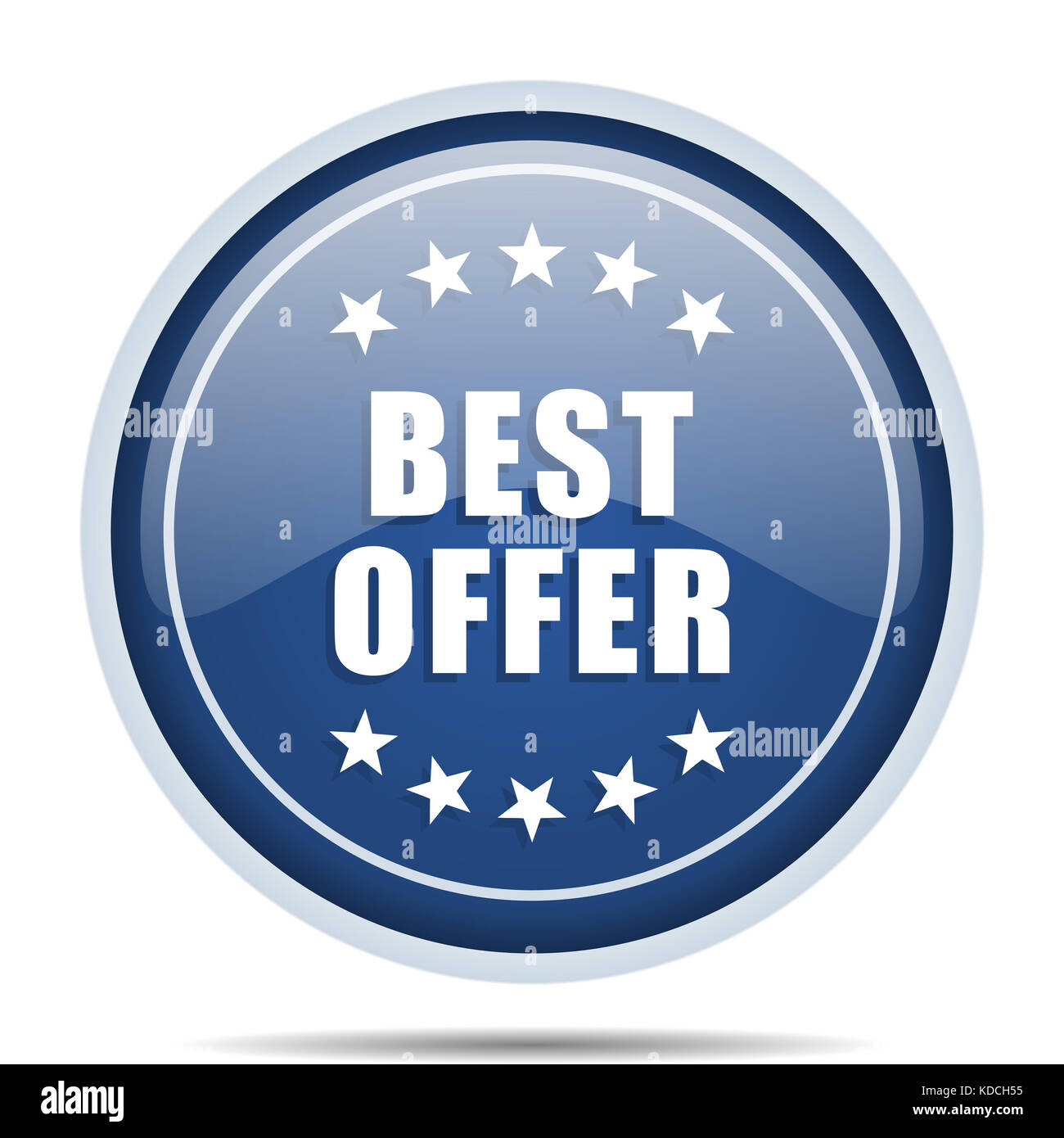 Best offer blue round web icon. Circle isolated internet button for ...