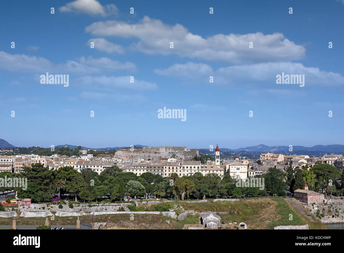 old Corfu town cityscape Greece Stock Photo - Alamy