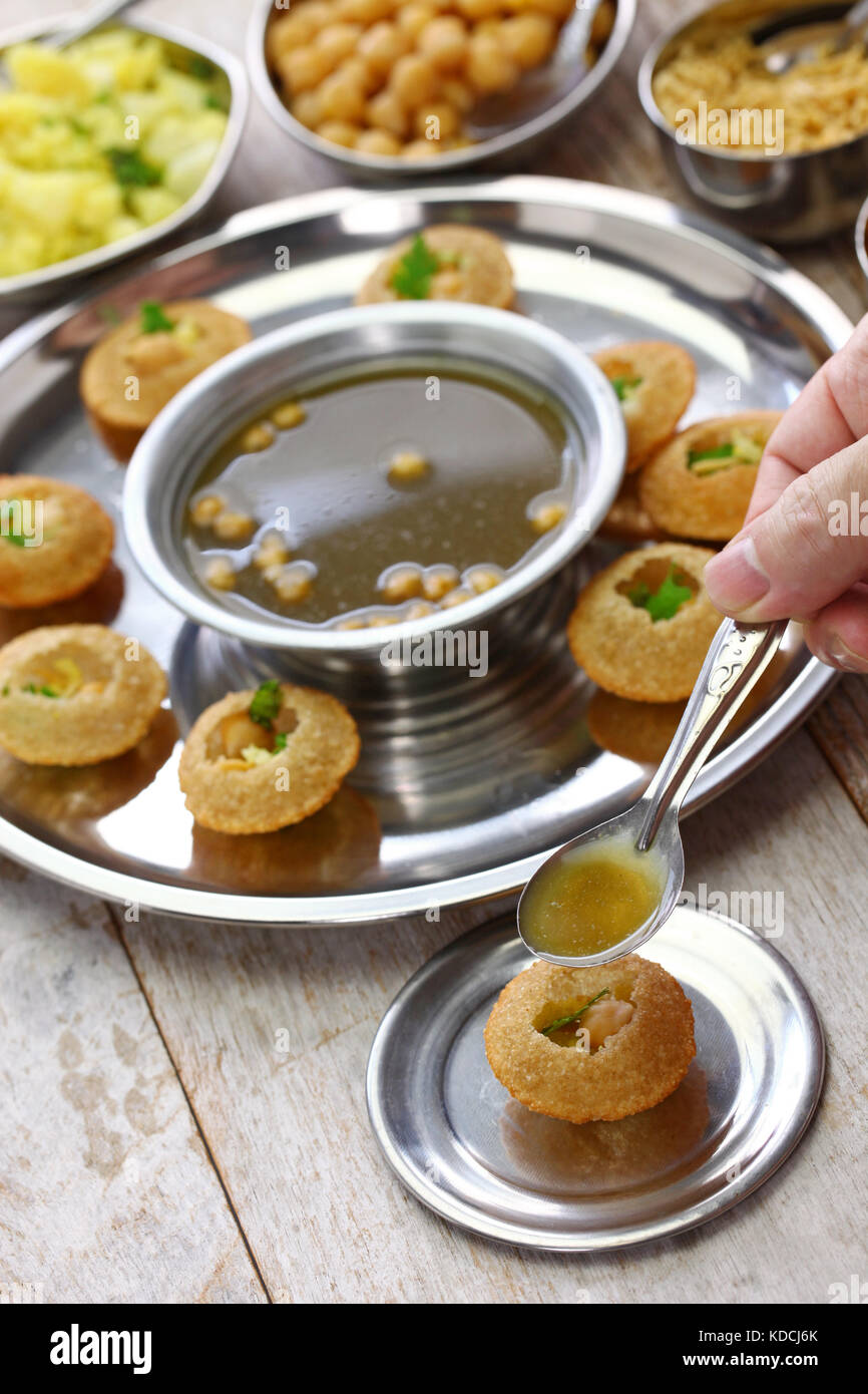 homemade pani puri, golgappa, indian snack Stock Photo - Alamy