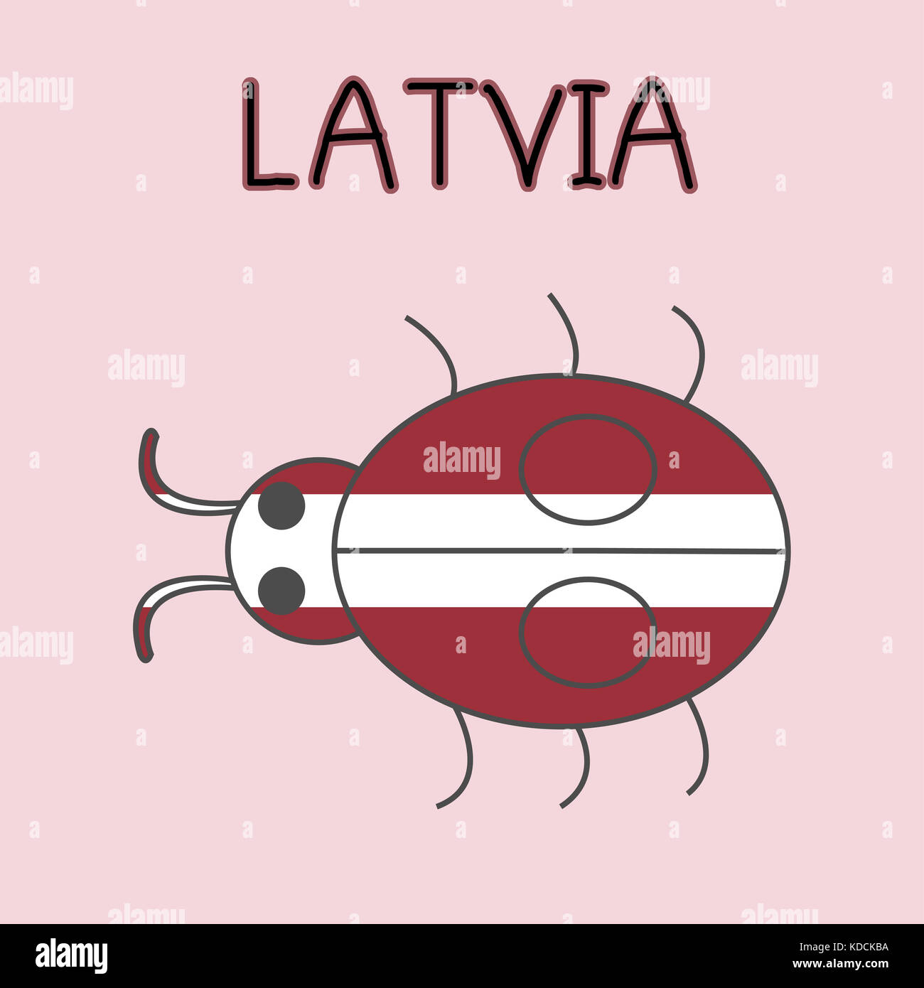 Color Imitation of Latvia Flag with Two-spot Ladybird, National Animal ...
