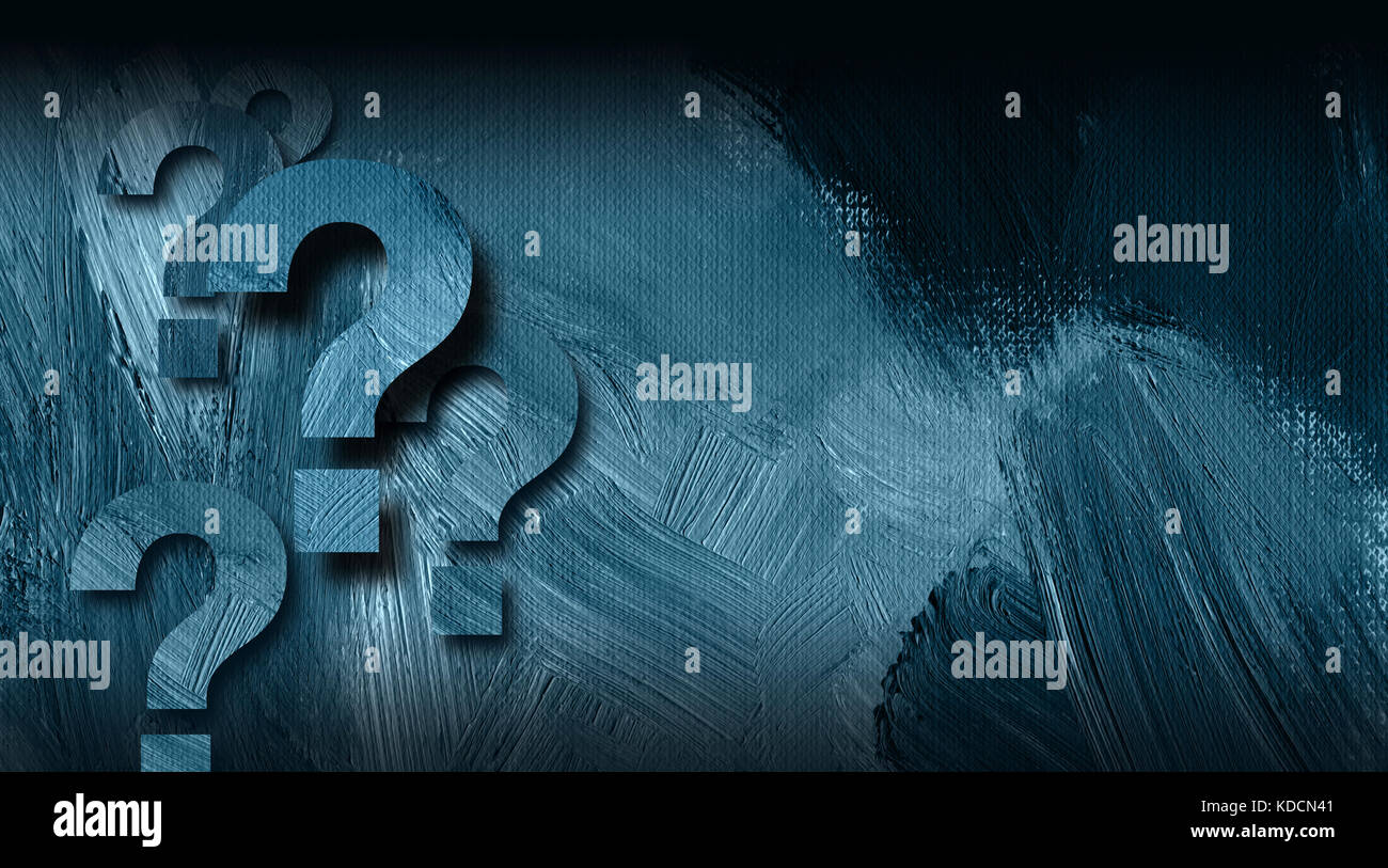 Graphic illustration of question mark symbols on textured background ...