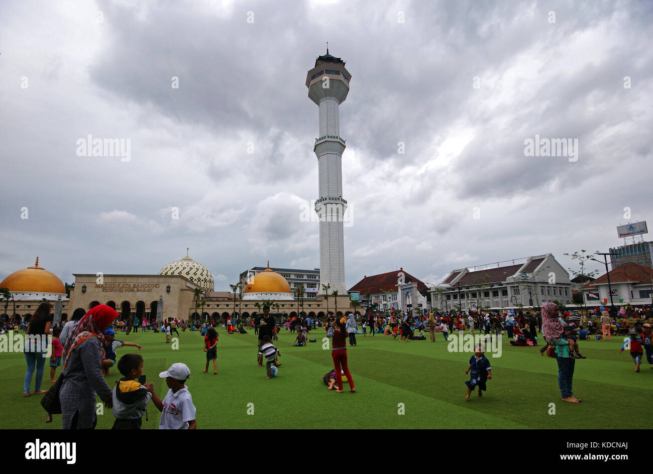 Bandung Great Mosque Tower, Bandung, West Java, Indonesia Stock Photo ...