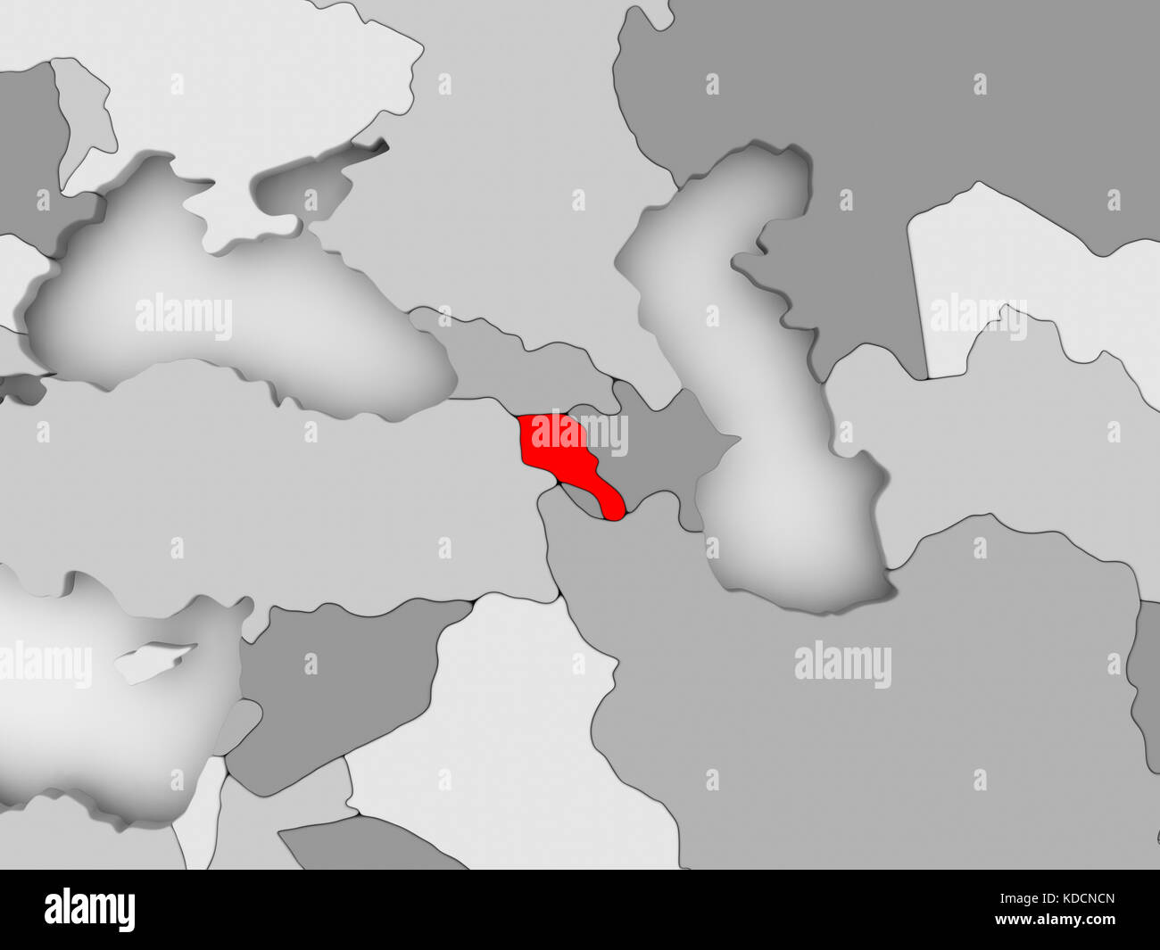 Armenia in red on grey political map. 3D illustration Stock Photo - Alamy
