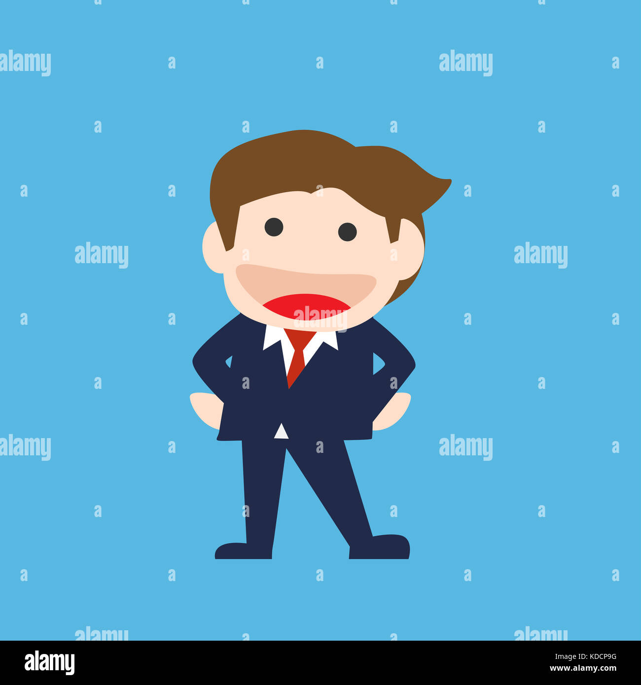 Businessman Standing , Vector cartoon Stock Photo - Alamy