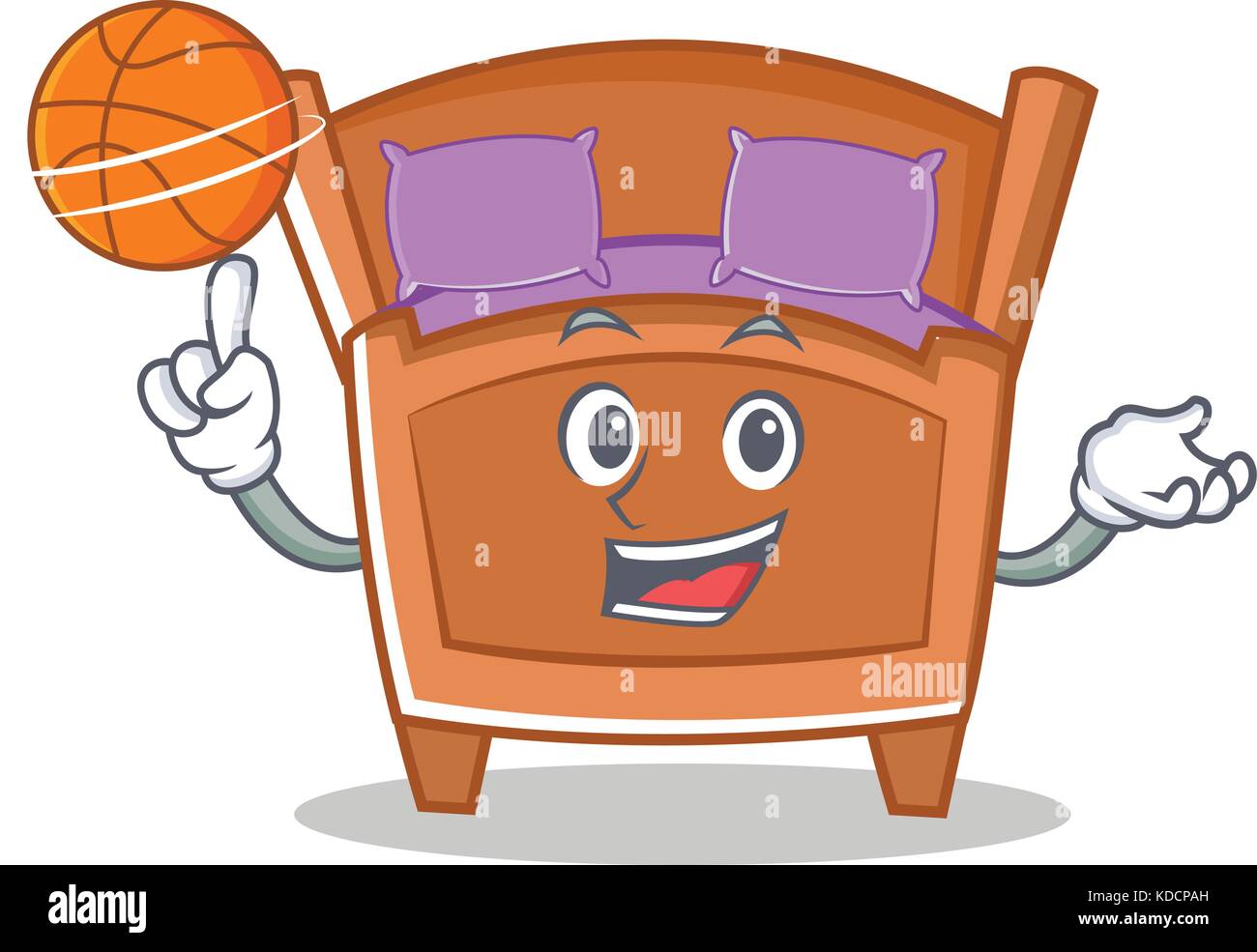 With basketball cute bed character cartoon vector illustration Stock ...