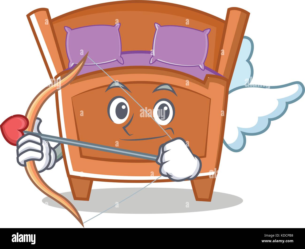 Cupid cute bed character cartoon vector illustration Stock Vector Image ...