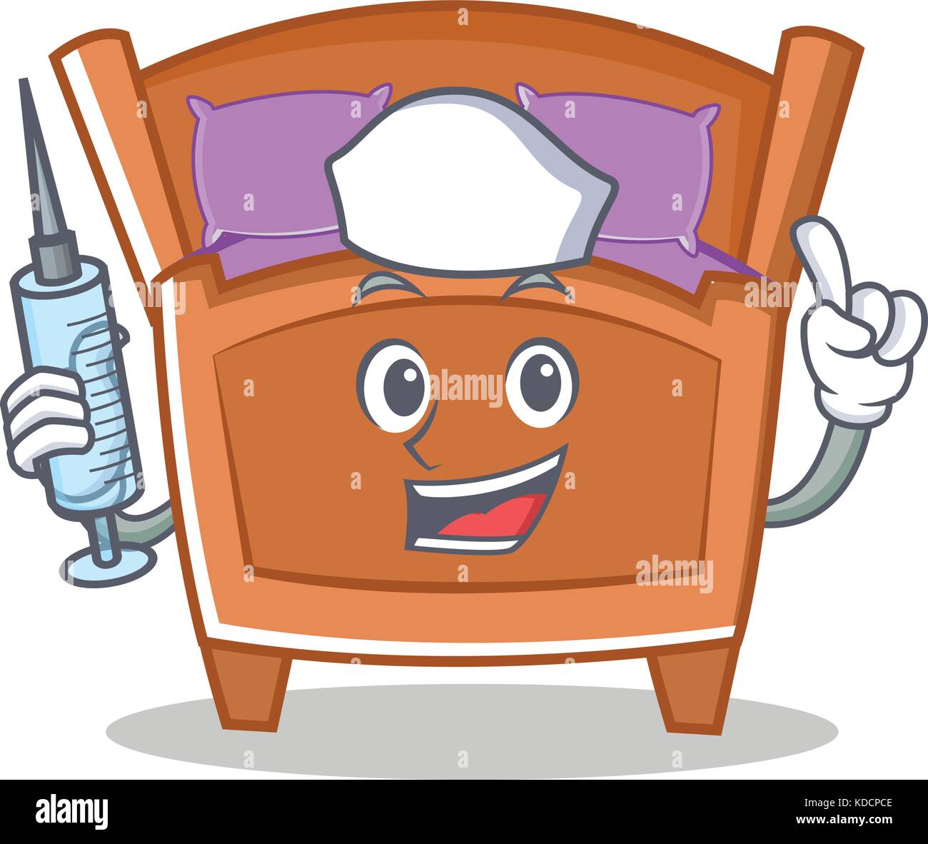 Nurse cute bed character cartoon vector illustration Stock Vector Image ...