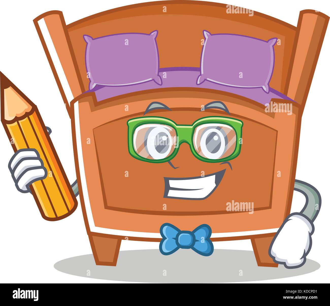 Student cute bed character cartoon vector illustration Stock Vector ...