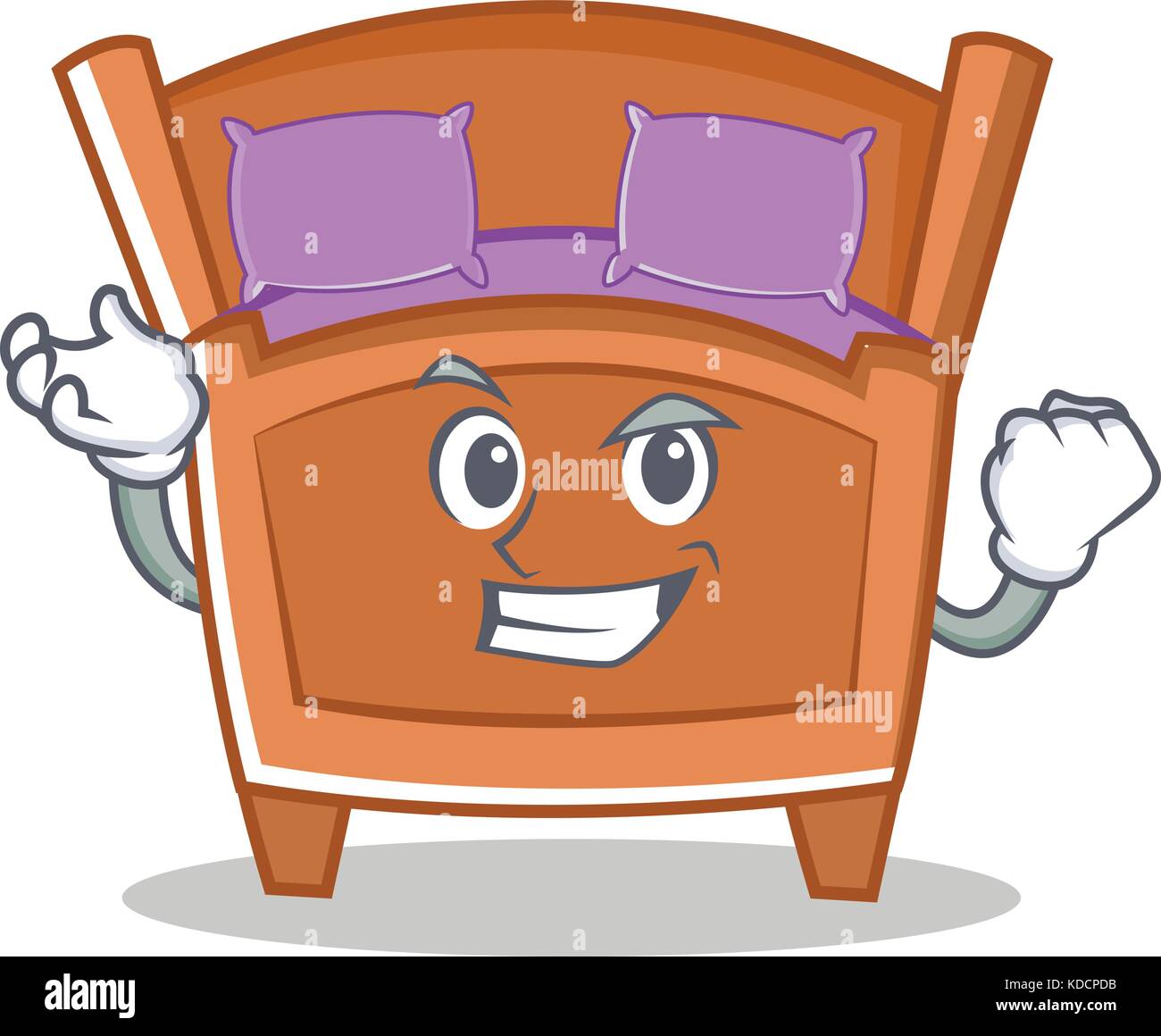 Successful cute bed character cartoon vector illustration Stock Vector ...