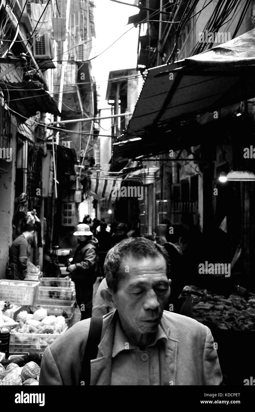 Food stall market selling Black and White Stock Photos & Images - Alamy