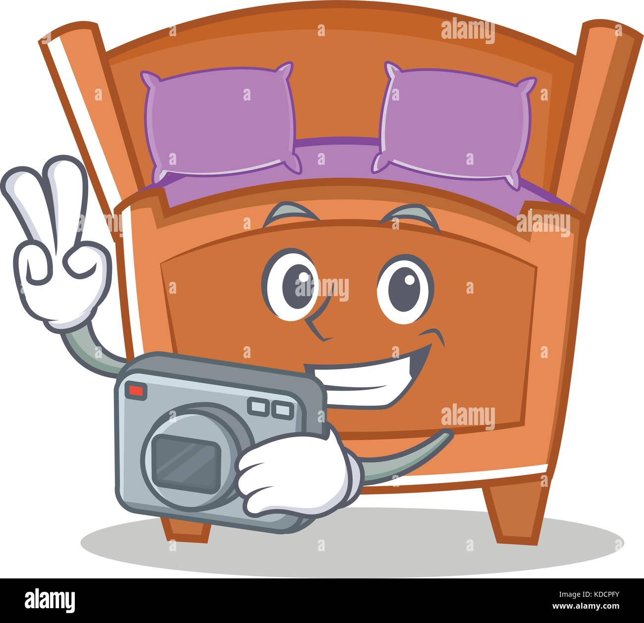 Photography cute bed character cartoon vector illustration Stock Vector ...