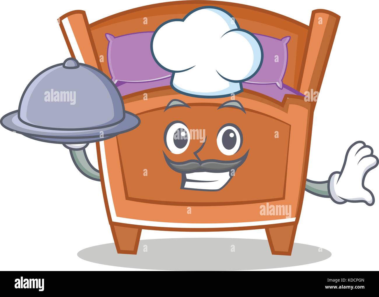 Chef cute bed character cartoon vector illustration Stock Vector Image ...