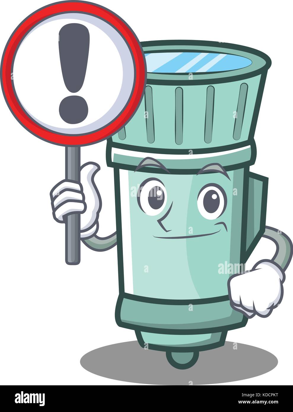 With sign flashlight cartoon character style vector illustration Stock ...