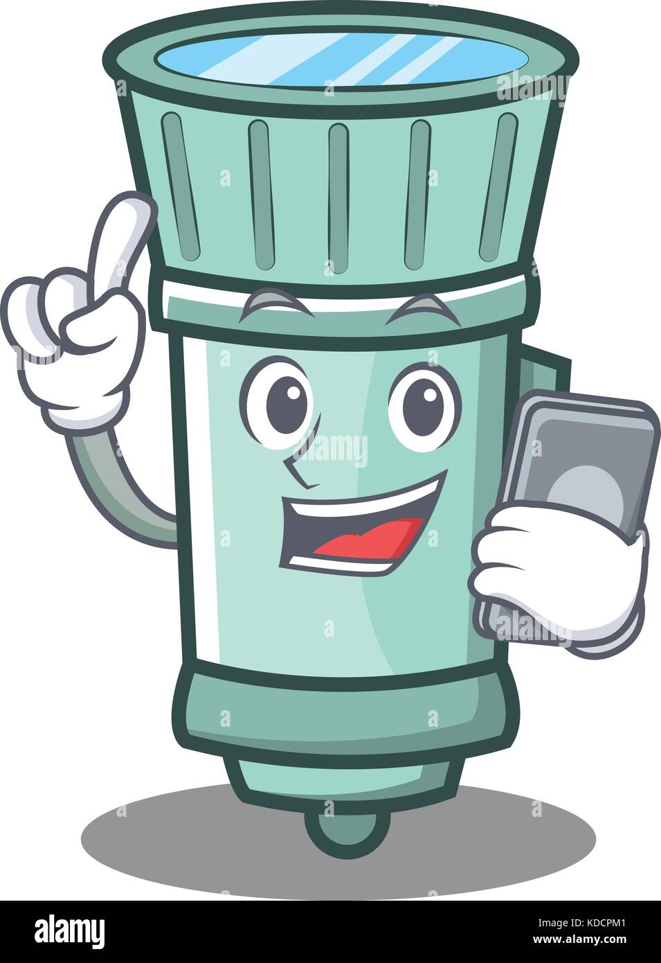 With phone flashlight cartoon character style vector illustration Stock ...