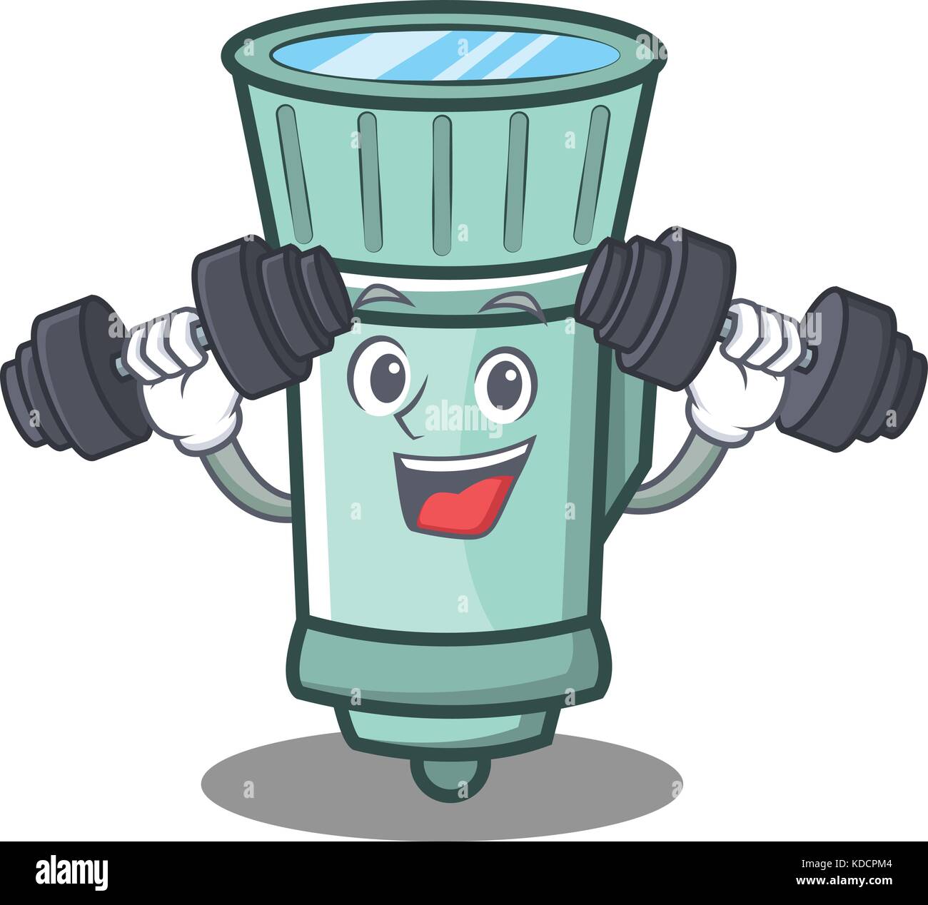 Fitness flashlight cartoon character style vector illustration Stock ...