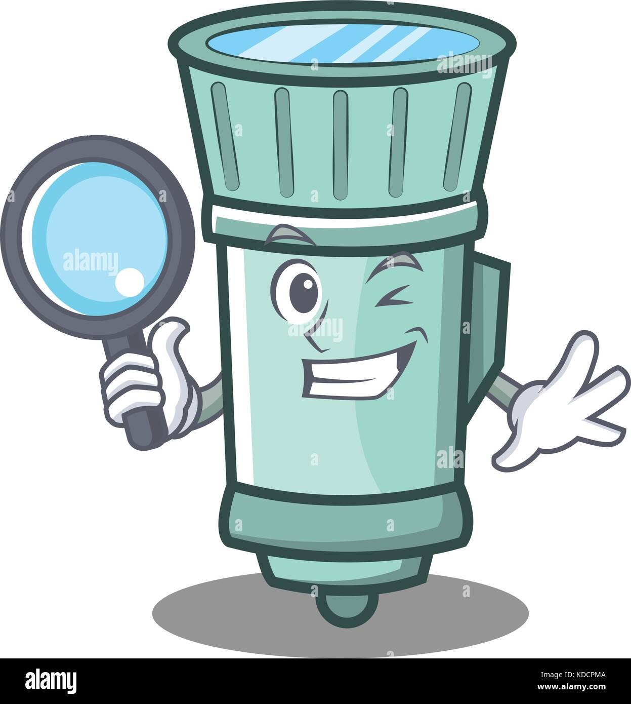 Detective flashlight cartoon character style vector illustration Stock ...