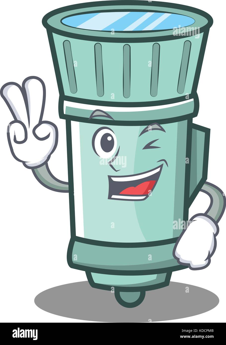 Two finger flashlight cartoon character style vector illustration Stock ...