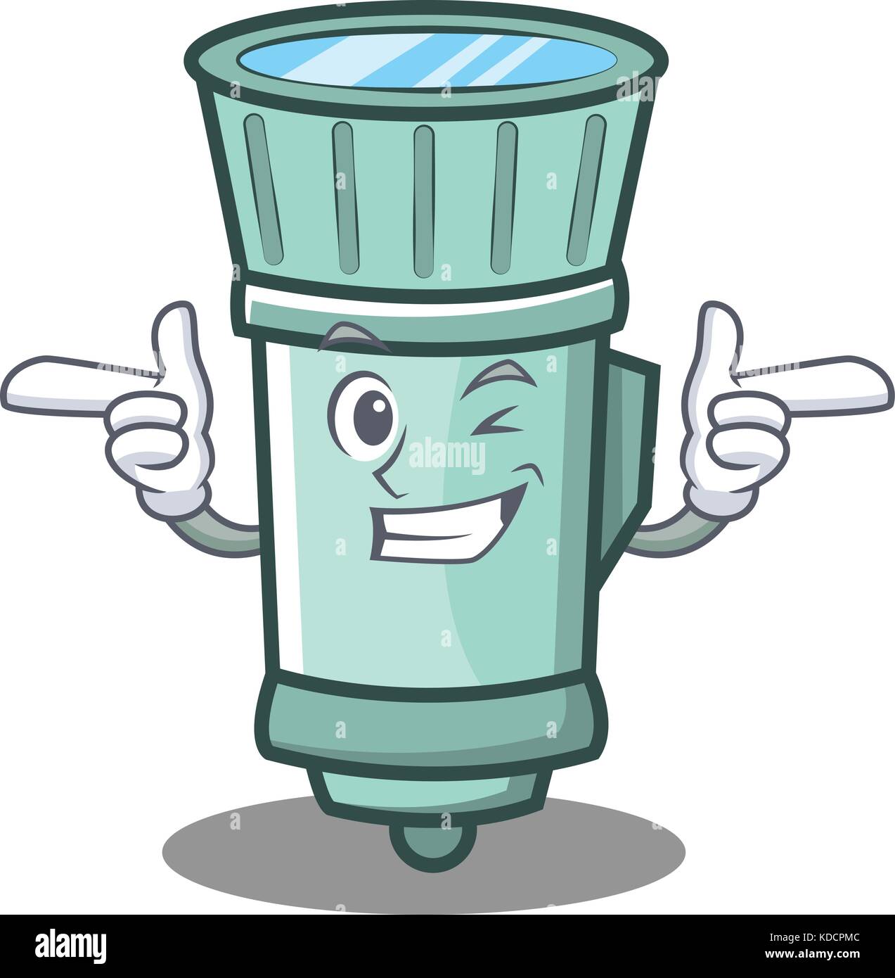 Wink flashlight cartoon character style vector illustration Stock ...