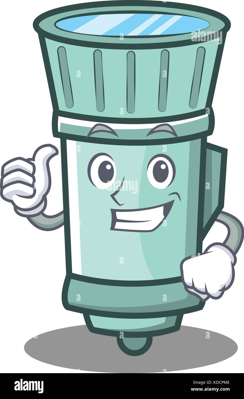 Thumbs up flashlight cartoon character style vector illustration Stock ...