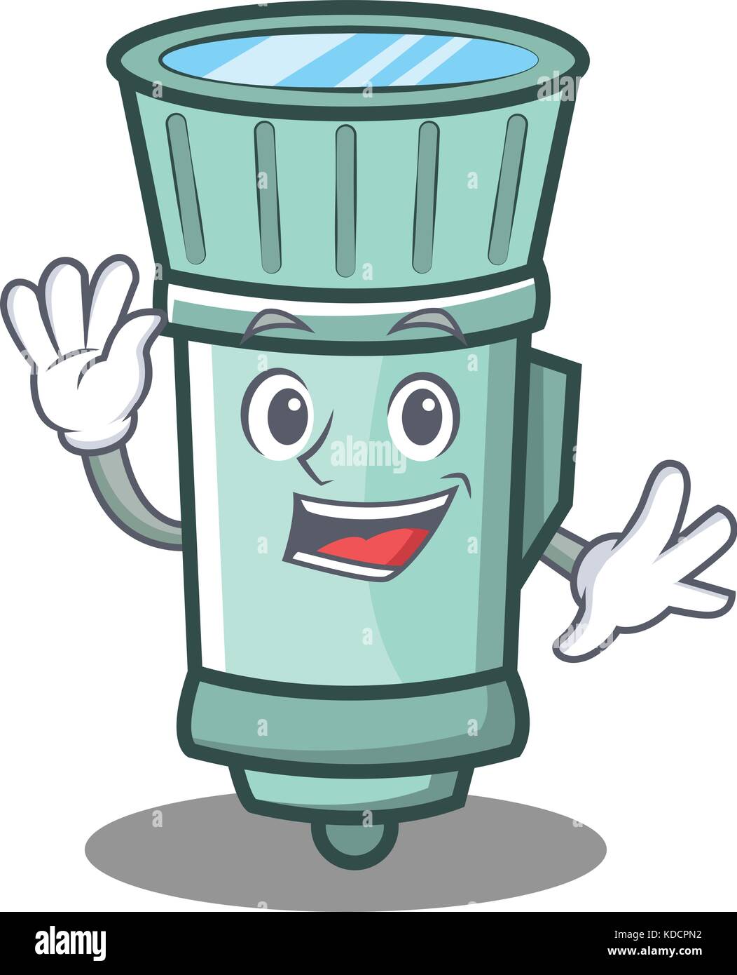 Waving flashlight cartoon character style vector illustration Stock ...