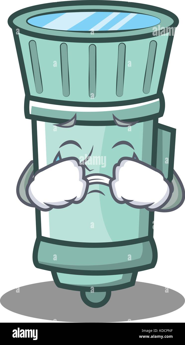 Crying flashlight cartoon character style vector illustration Stock ...