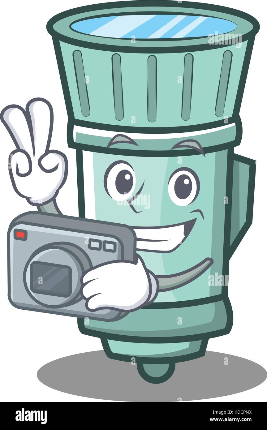 Photography flashlight cartoon character style vector illustration ...