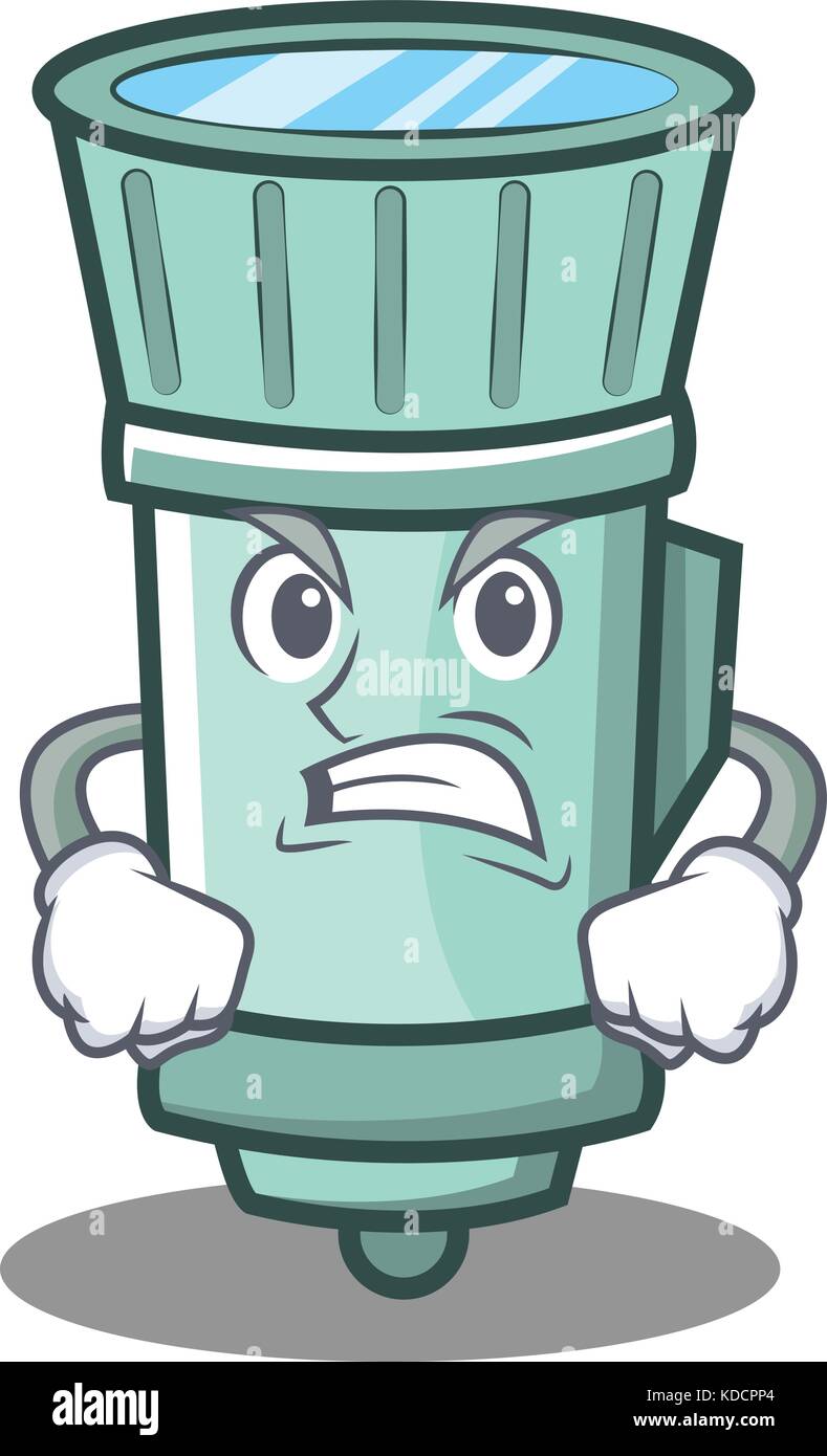 Angry flashlight cartoon character style vector illustration Stock ...